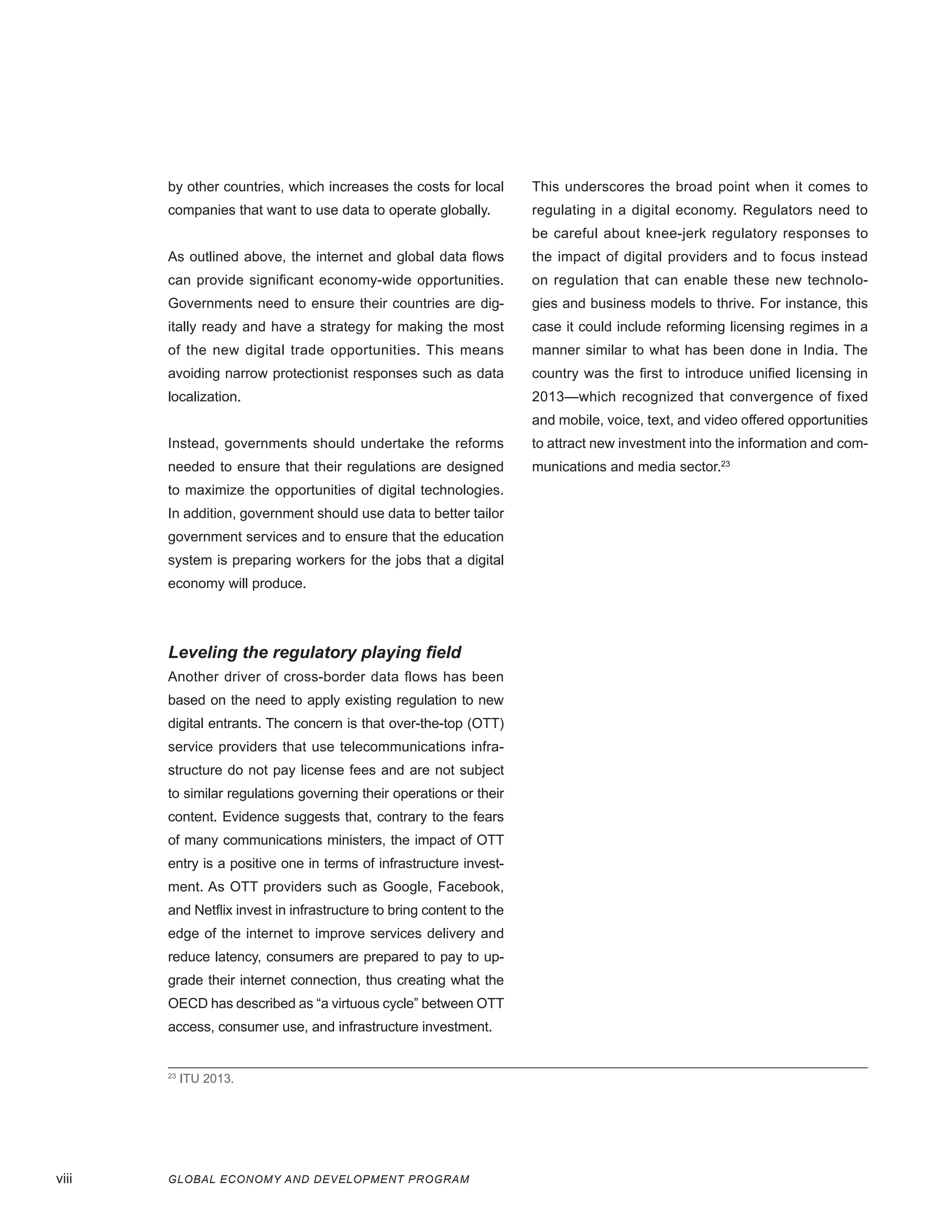 Regulating for a Digital Economy: Understanding the Importance of Cross-Border Data Flows in ...