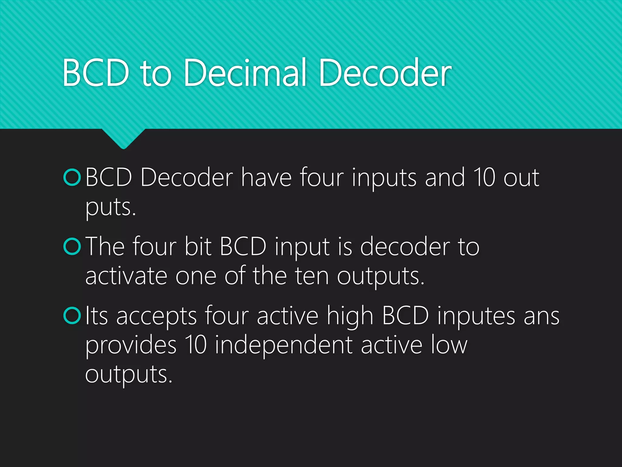 Digital Electronics Bcd And Decoder Pptx Programming Languages Computing
