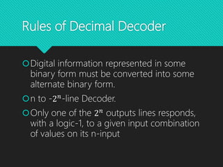 Digital electronics- BCD & Decoder | PPTX