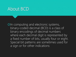 Digital electronics- BCD & Decoder | PPTX | Programming Languages ...