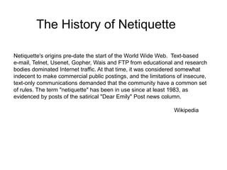 Digital etiquette for wiki presentation | PPSX