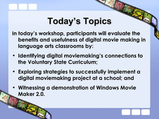 Digital Filmmaking In The Curriculum | PPT