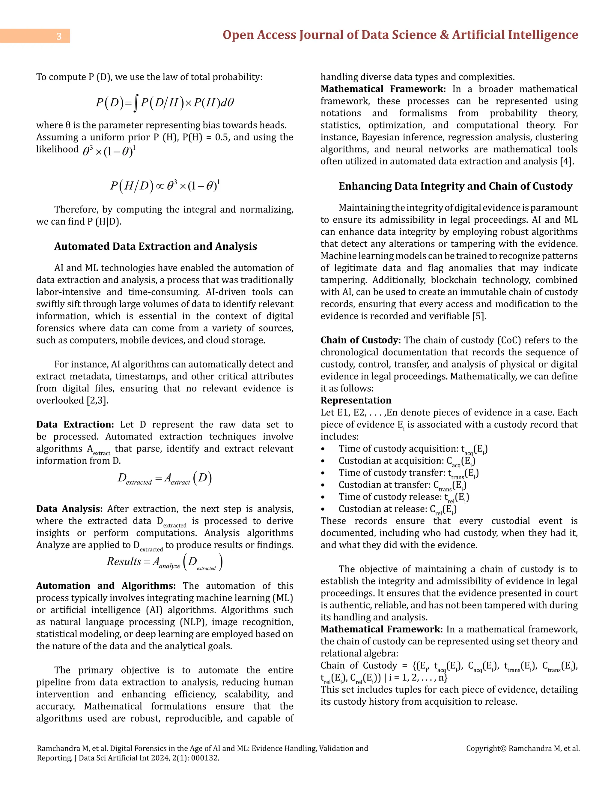 Digital Forensics in the Age of AI and ML: Evidence Handling, Validation and Reporting | PDF
