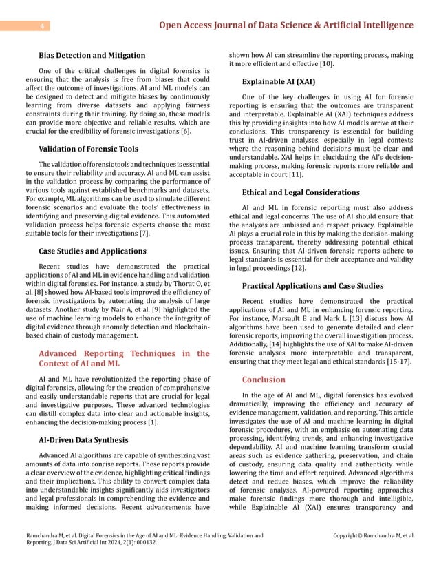 Digital Forensics in the Age of AI and ML: Evidence Handling, Validation and Reporting | PDF ...