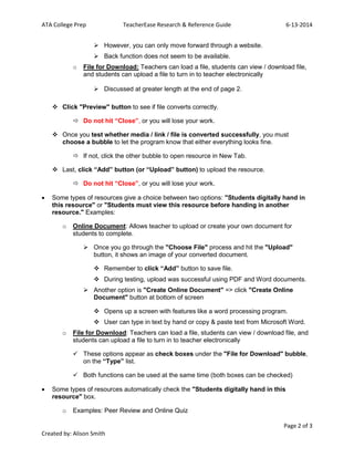 TeacherEase Guide: Digitally Submit Assignments | PDF