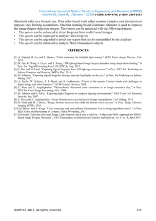 Digital Image Forgery Detection Using Improved Illumination Detection Model | PDF