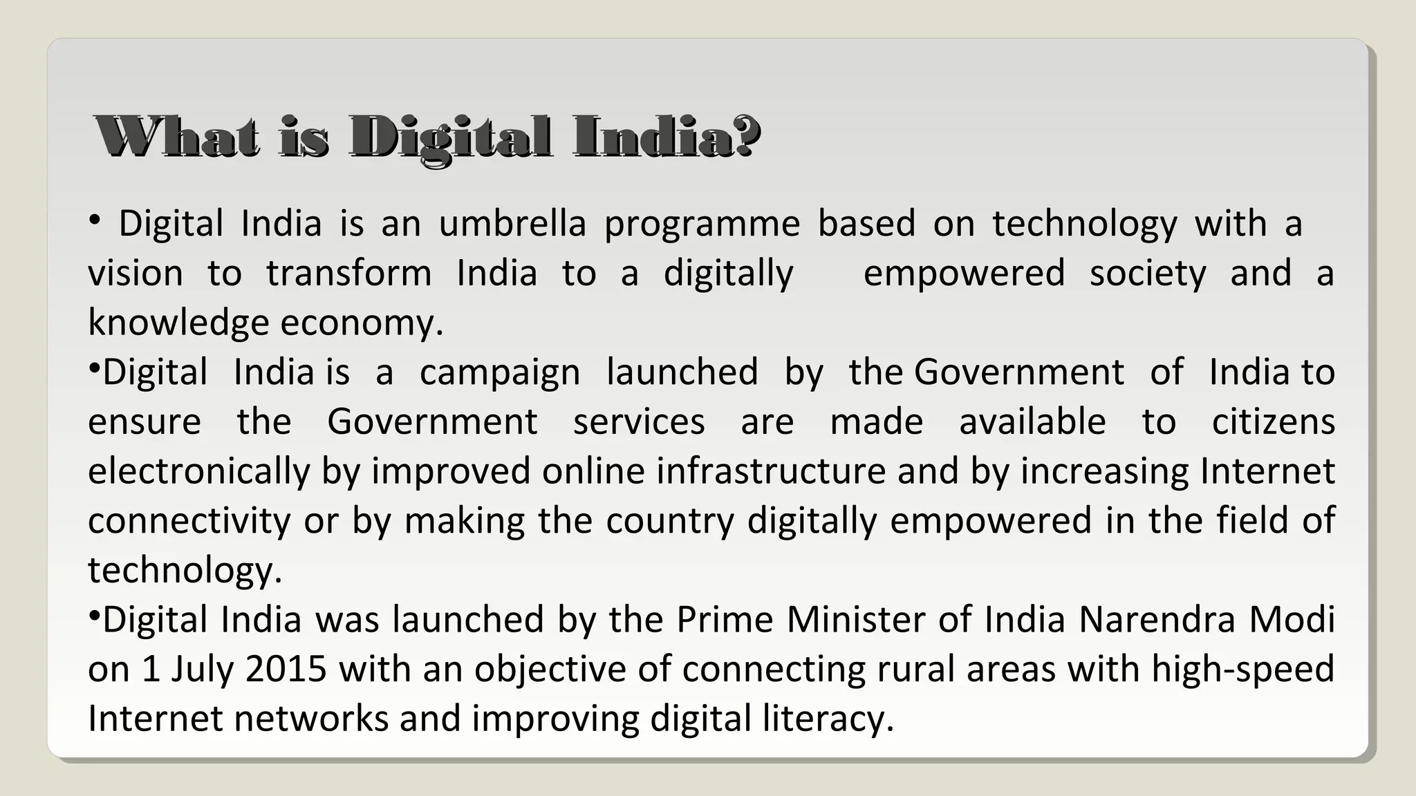 9 Pillars of Digital india | PPT