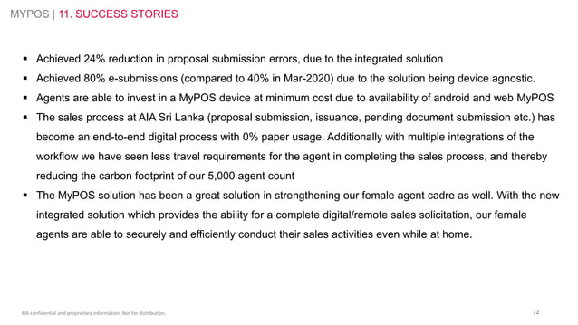 AIA Insurance Lanka Ltd - Insurer transformation Award 2022 | PPTX