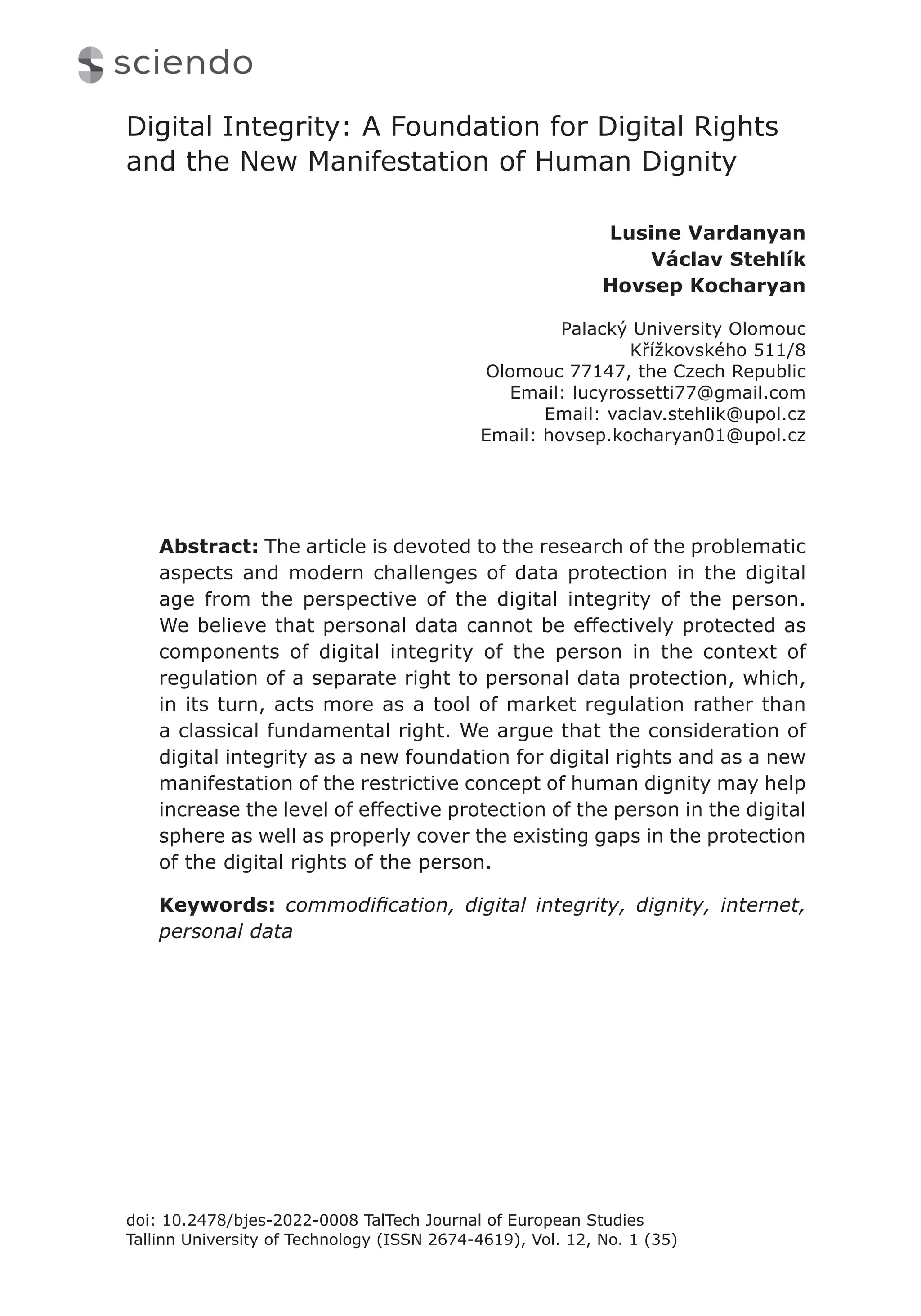 Digital Integrity: A Foundation for Digital Rights and the New ...