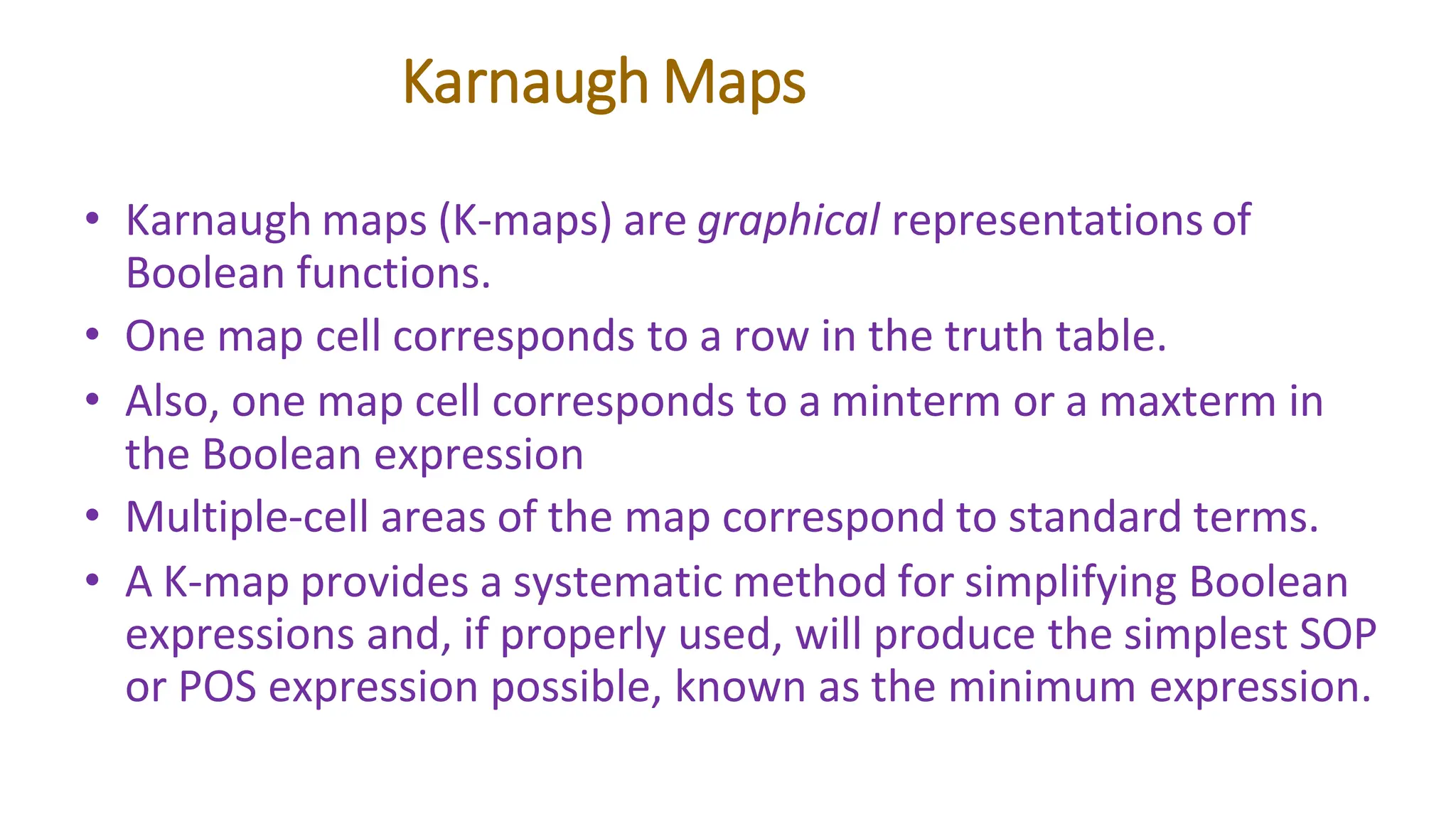 Karnaugh Maps (K-Maps) for Boolean Simplification: A Practical Guide for Digital Electronics | PDF