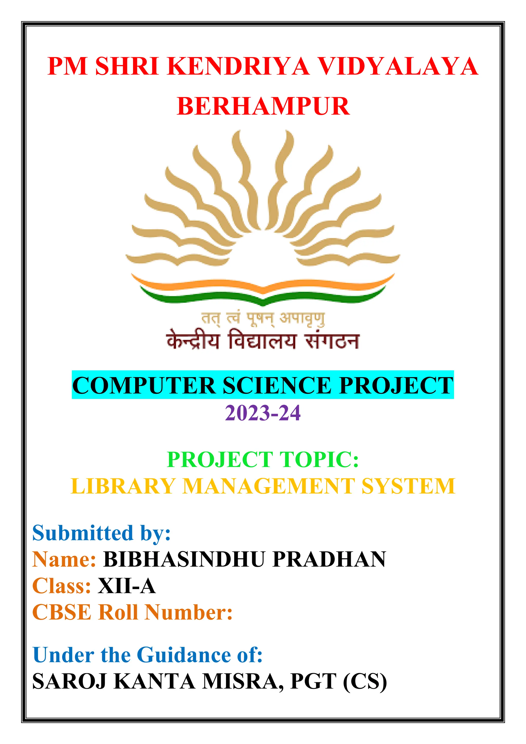 Digital-Library with pdf for class 12 c.s | PDF