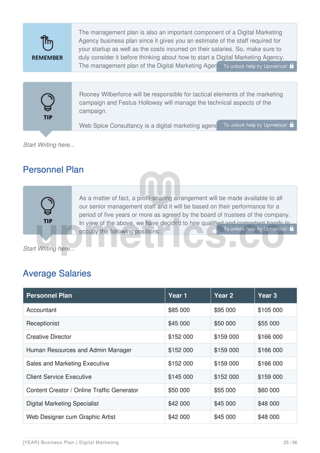 Digital Marketing Agency Business Plan Example | PDF