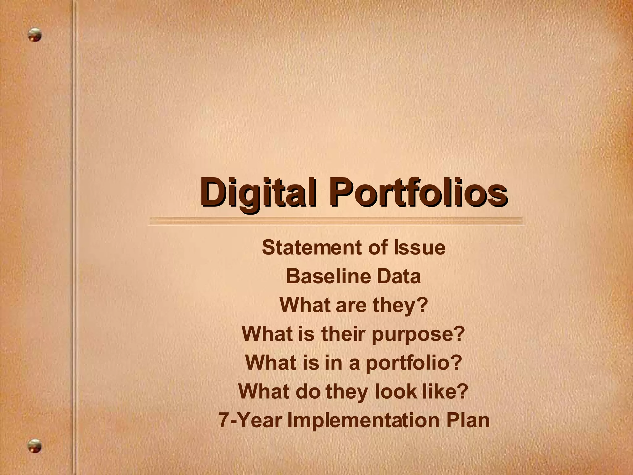 Digital Portfolios Overview | PPT