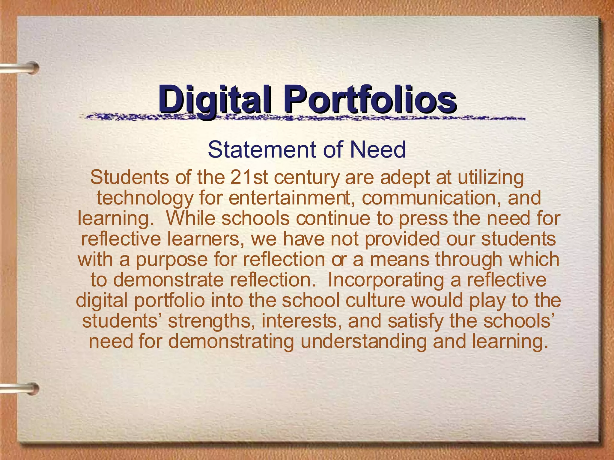 Digital Portfolios Overview | PPT