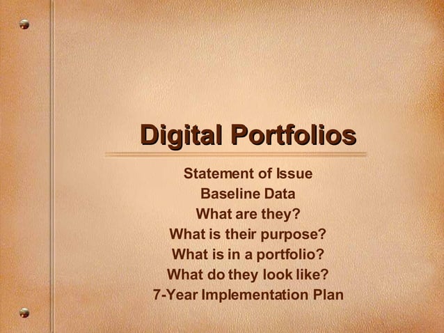 Digital Portfolios Overview | PPT | Education