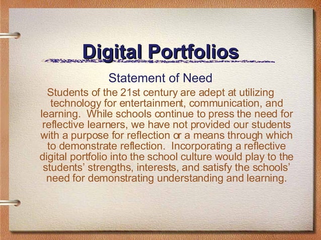 Digital Portfolios Overview | PPT | Education