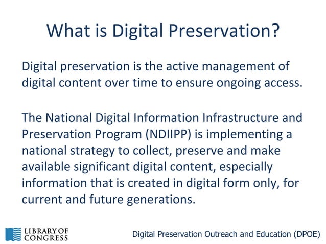 Digital Preservation Planning: Just Do It! | PDF