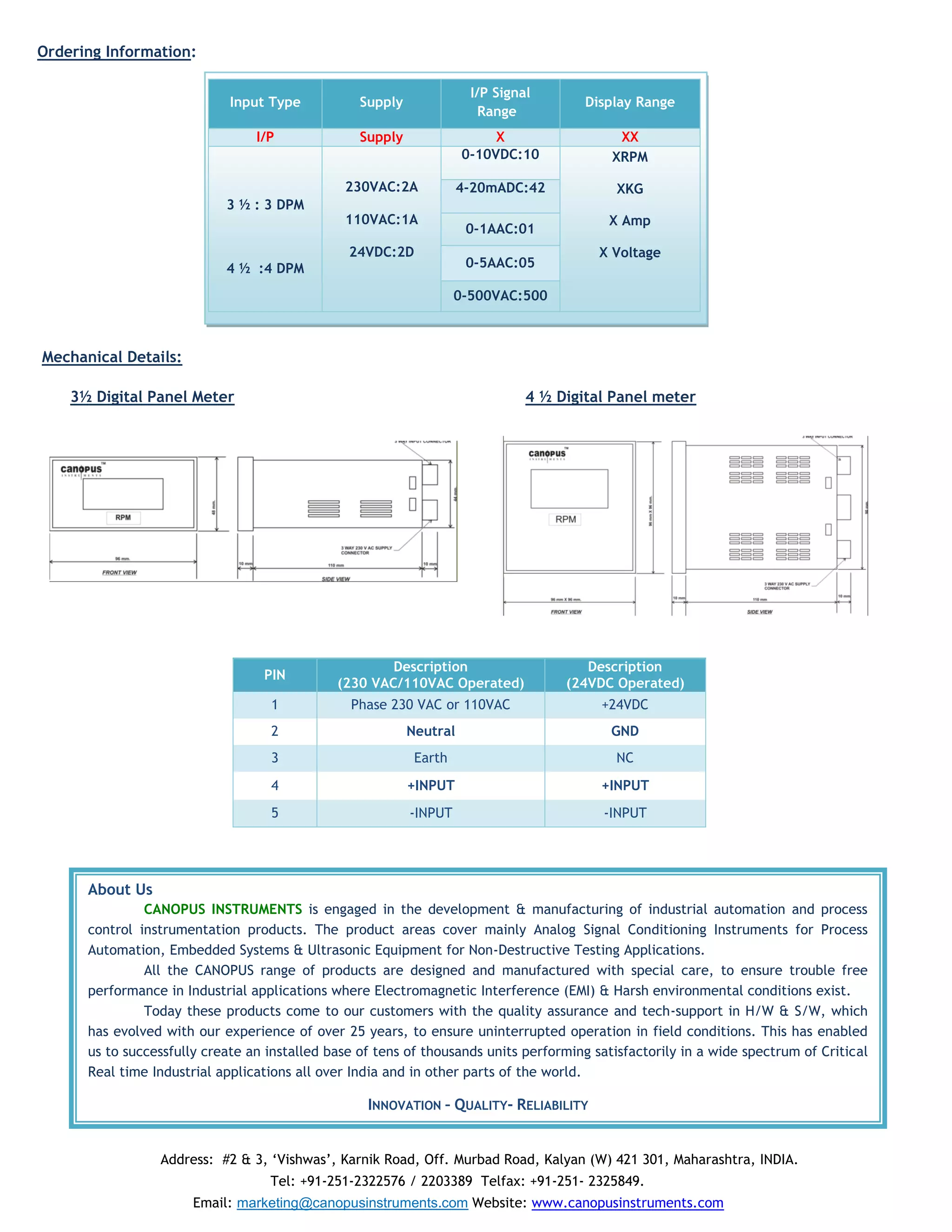 Process Control Instruments India Canopus Instruments Pdf