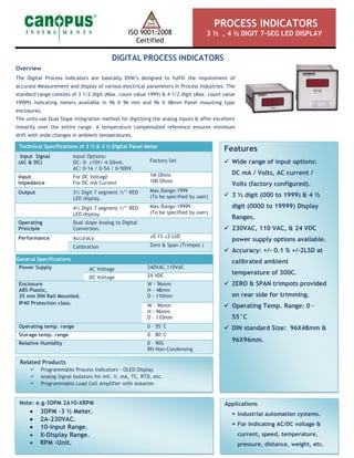 Process Control Instruments India - Canopus Instruments | PDF ...
