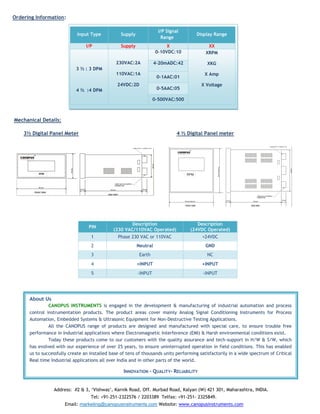 Process Control Instruments India - Canopus Instruments | PDF ...