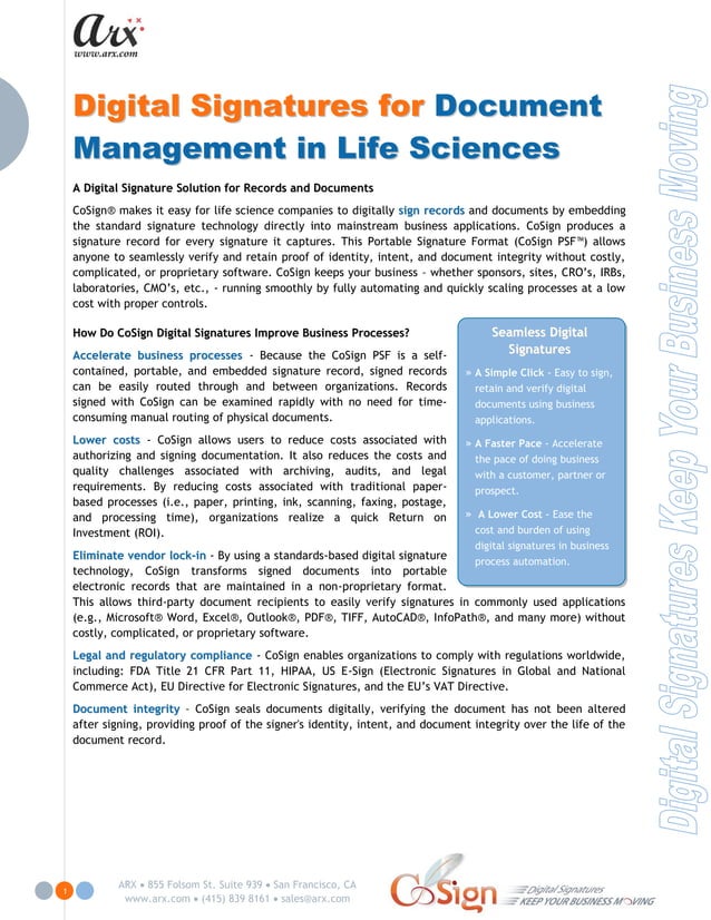 Digital Signatures for Document Management in Life Sciences | PDF