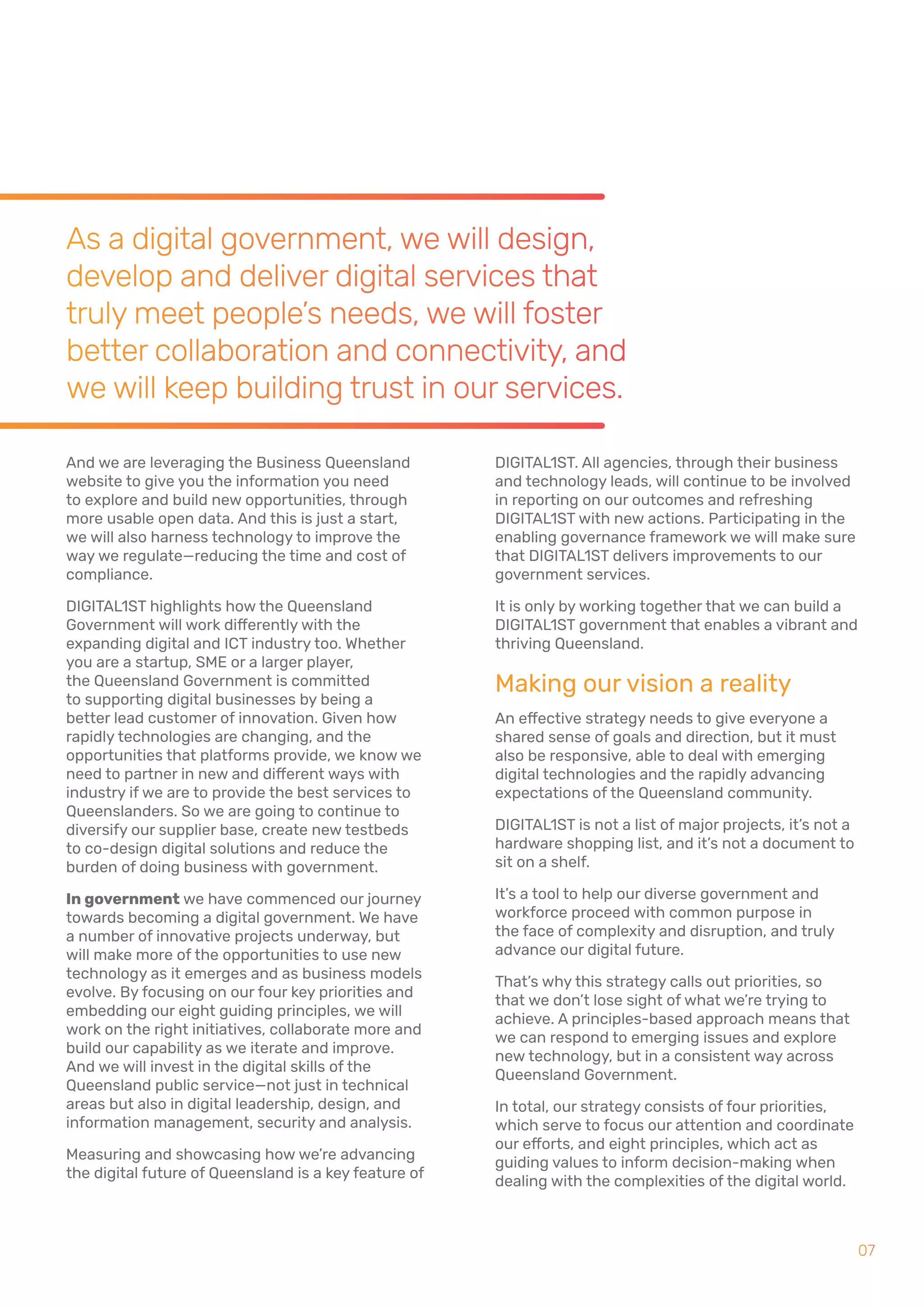 Queensland Digital Strategy | PDF