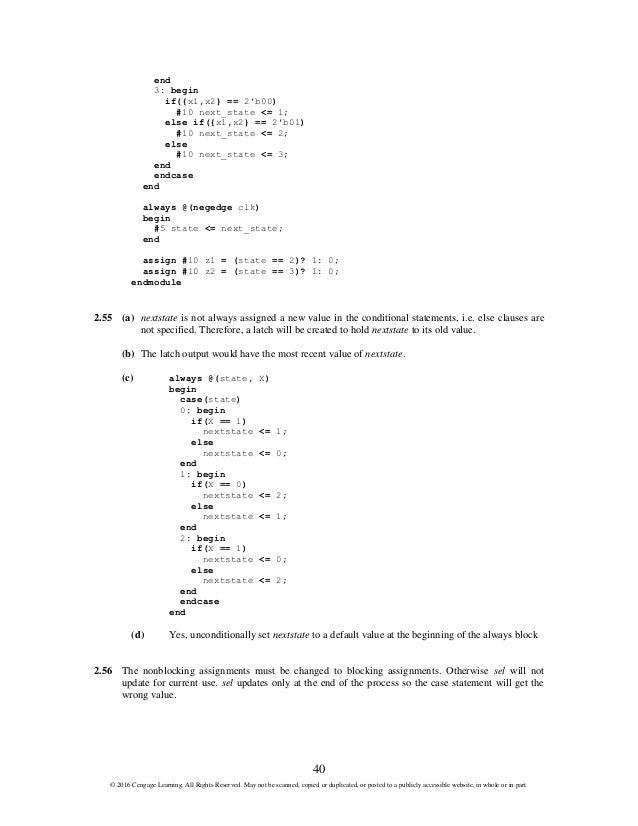 Digital Systems Design Using Verilog 1st Edition Roth Solutions Manual