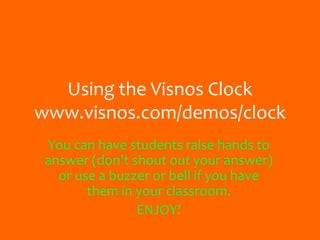 TIME - The Digital Time - Teaching and Use of the Visme Clock (Game) | PPTX