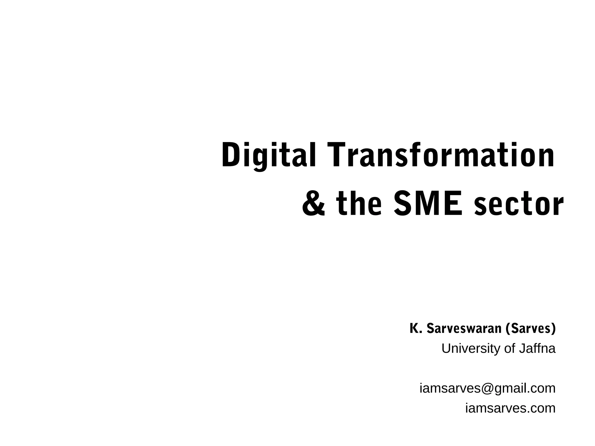 Digital transformation and the SME sector | PPT