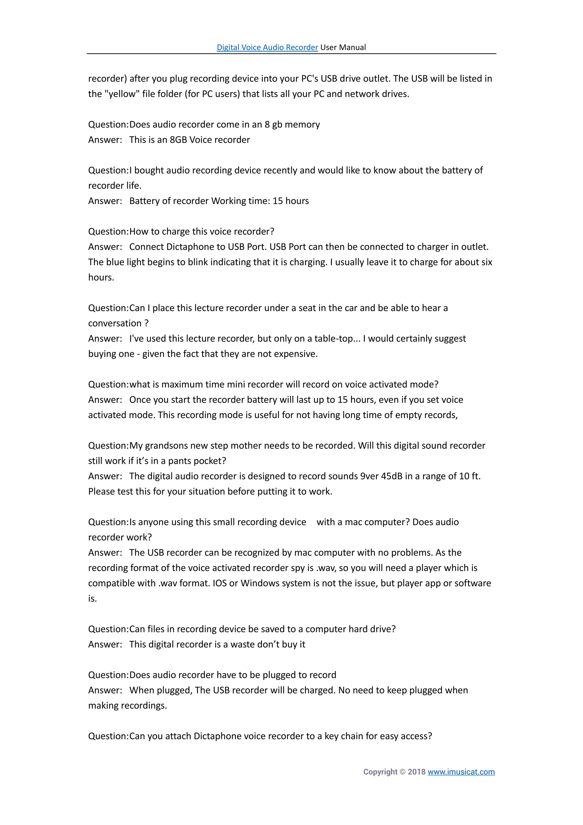 Digital voice-activated-recorder-manual | PDF