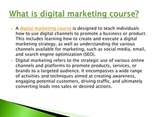 digital marketing course | PDF | Marketing and Advertising | Business