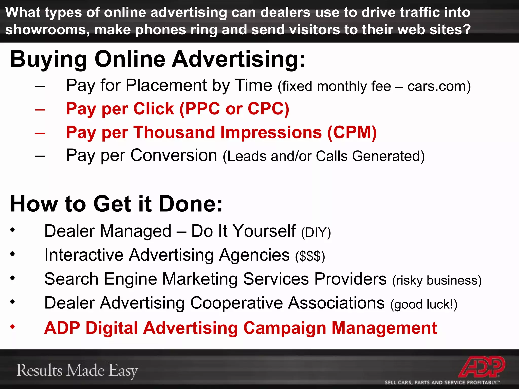 ADP Dealer Services Automotive Digital Advertising Managed Service ...