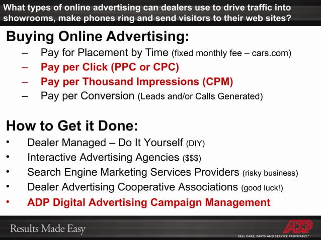 ADP Dealer Services Automotive Digital Advertising Managed Service ...