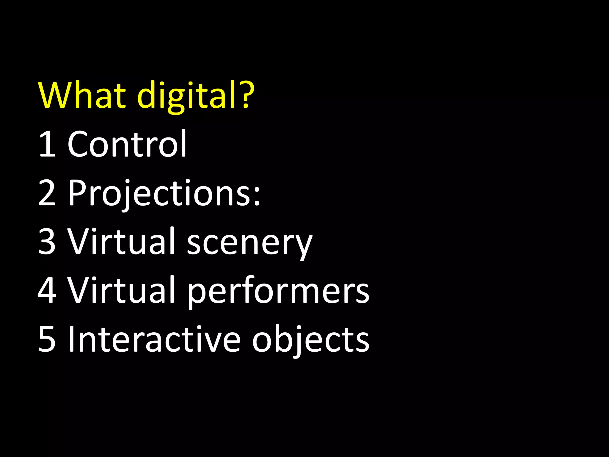 Digital and Live Performance | PPT