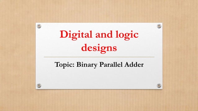 Digital and logic designs presentation | PPT