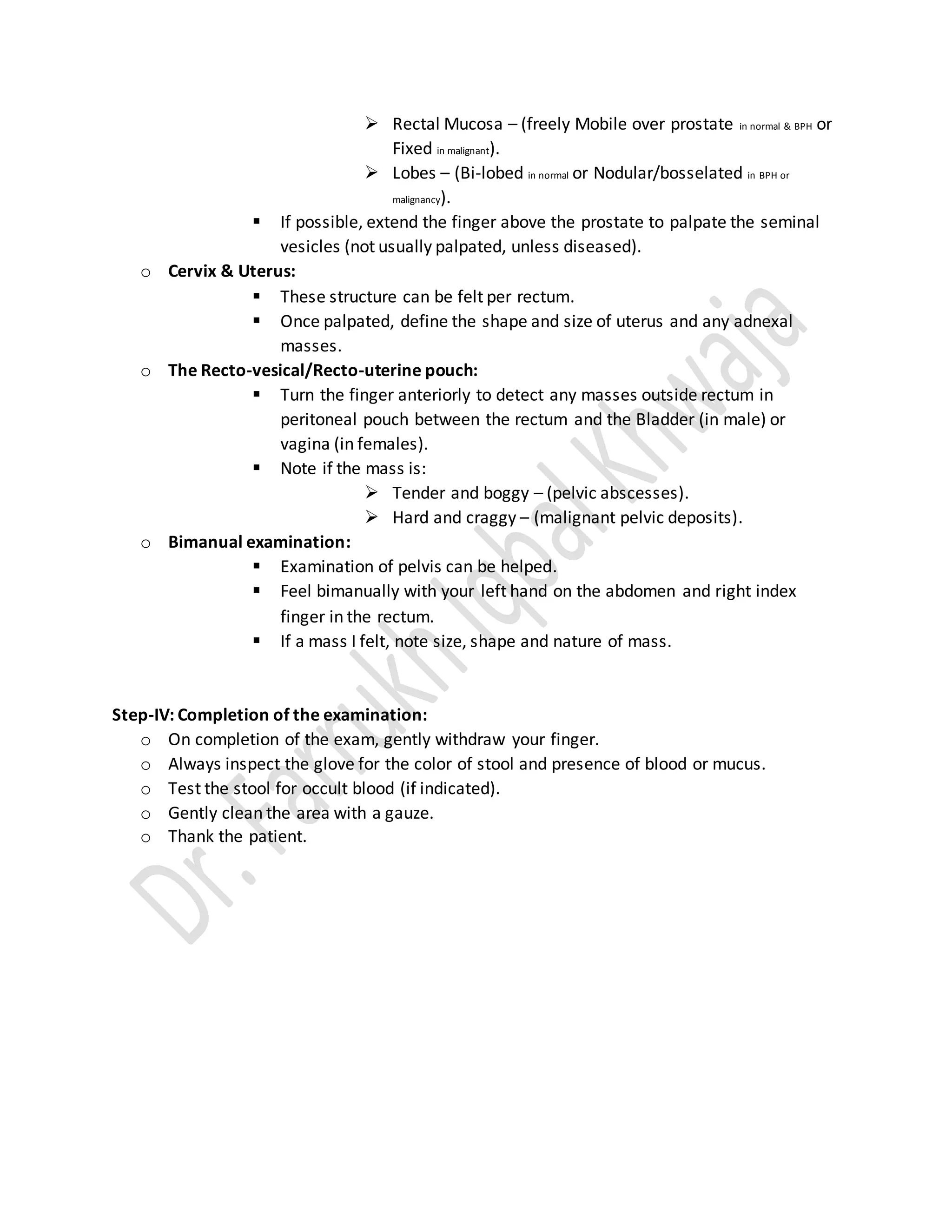 Digital ano-rectal examination (DRE) | DOCX