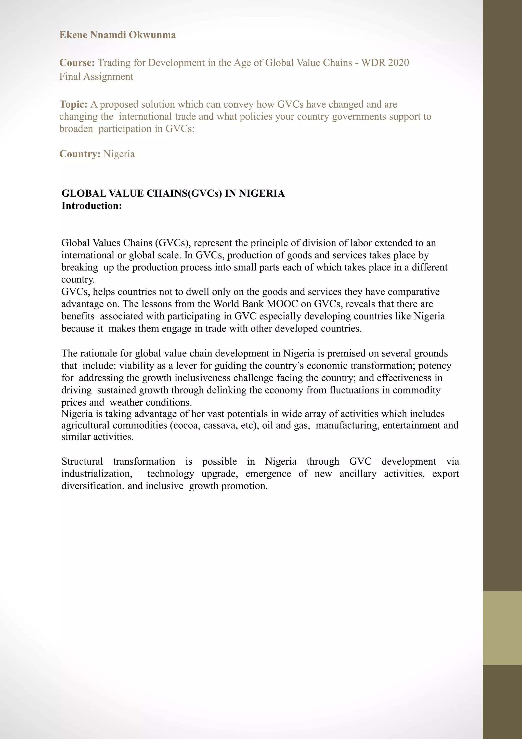 Digital artifact [Final Assignment for Trading for Development in the ...