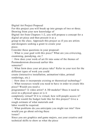 Digital Art Project ProposalFor this project you will break .docx