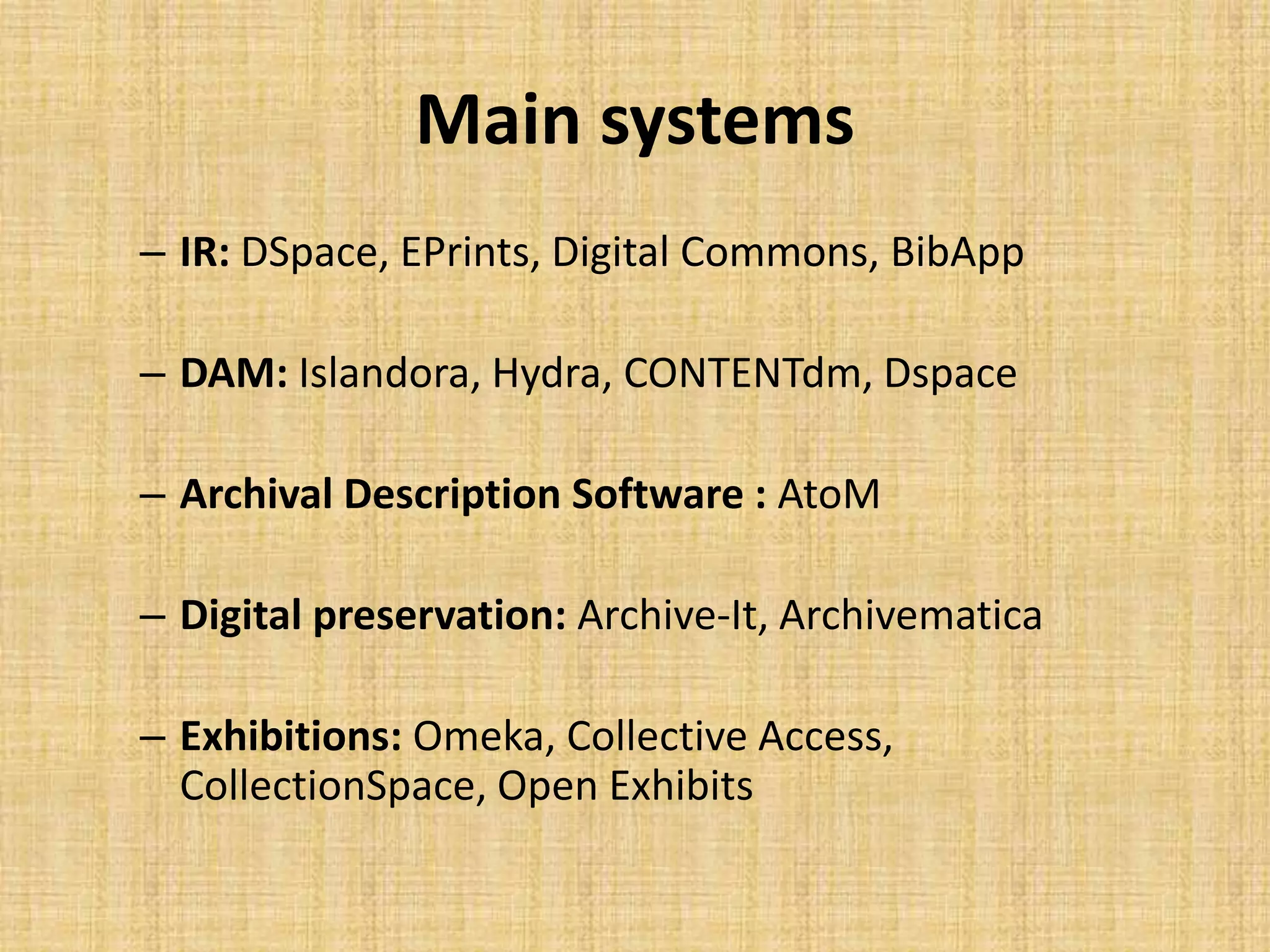 Digital asset management (dam) systems used in Libraries | PPTX