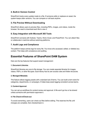 Digital Asset Management in SharePoint: Key Steps | PDF