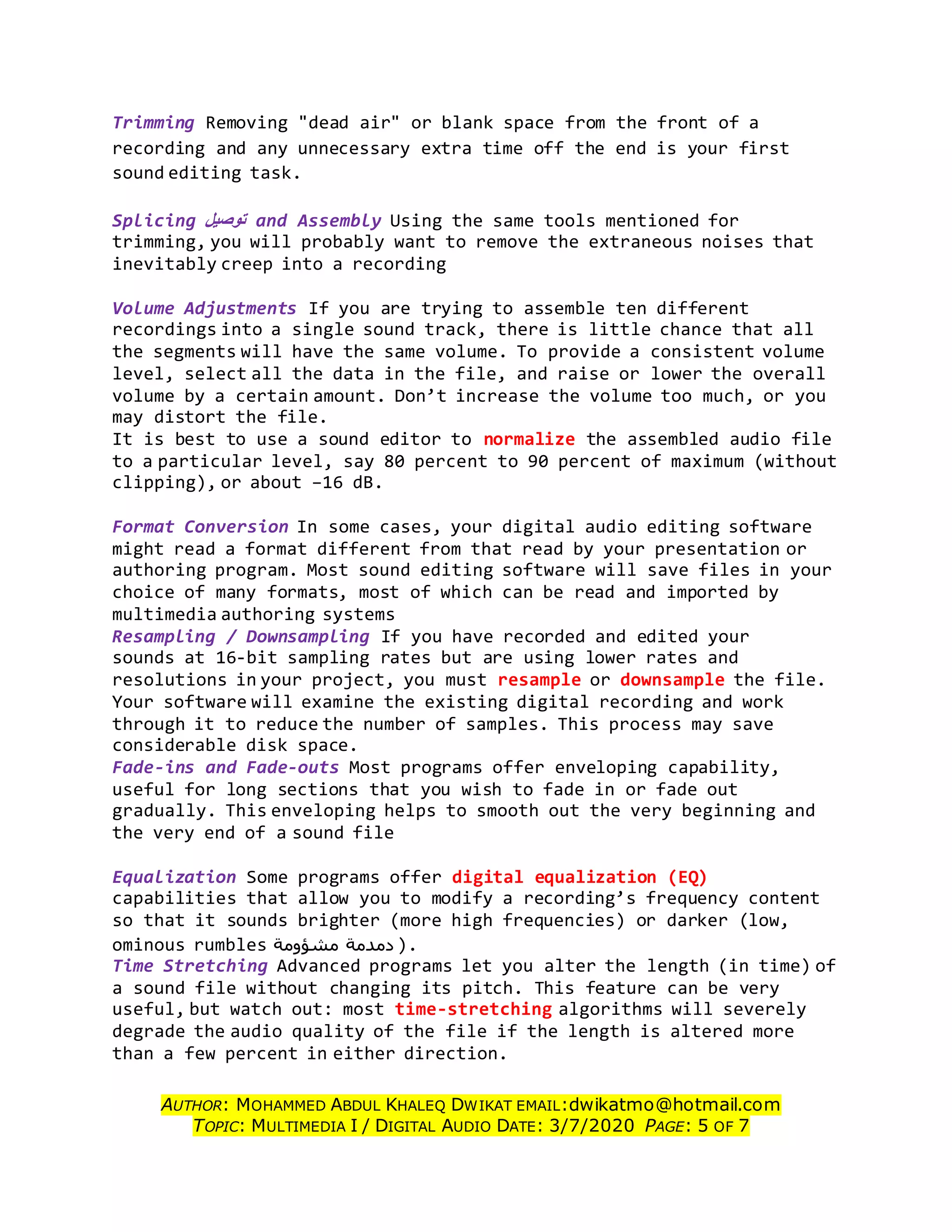 Digital audio | DOCX