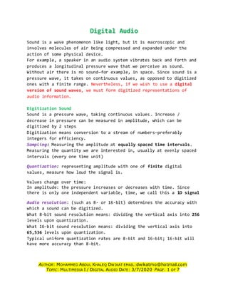 Digital audio | PDF