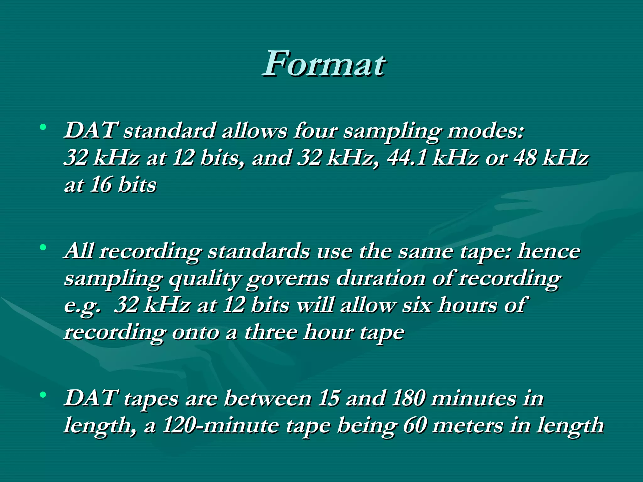 Digital Audio Tape (Dat) | PPT
