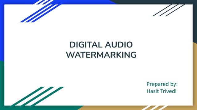 Digital Audio Watermarking | PPT