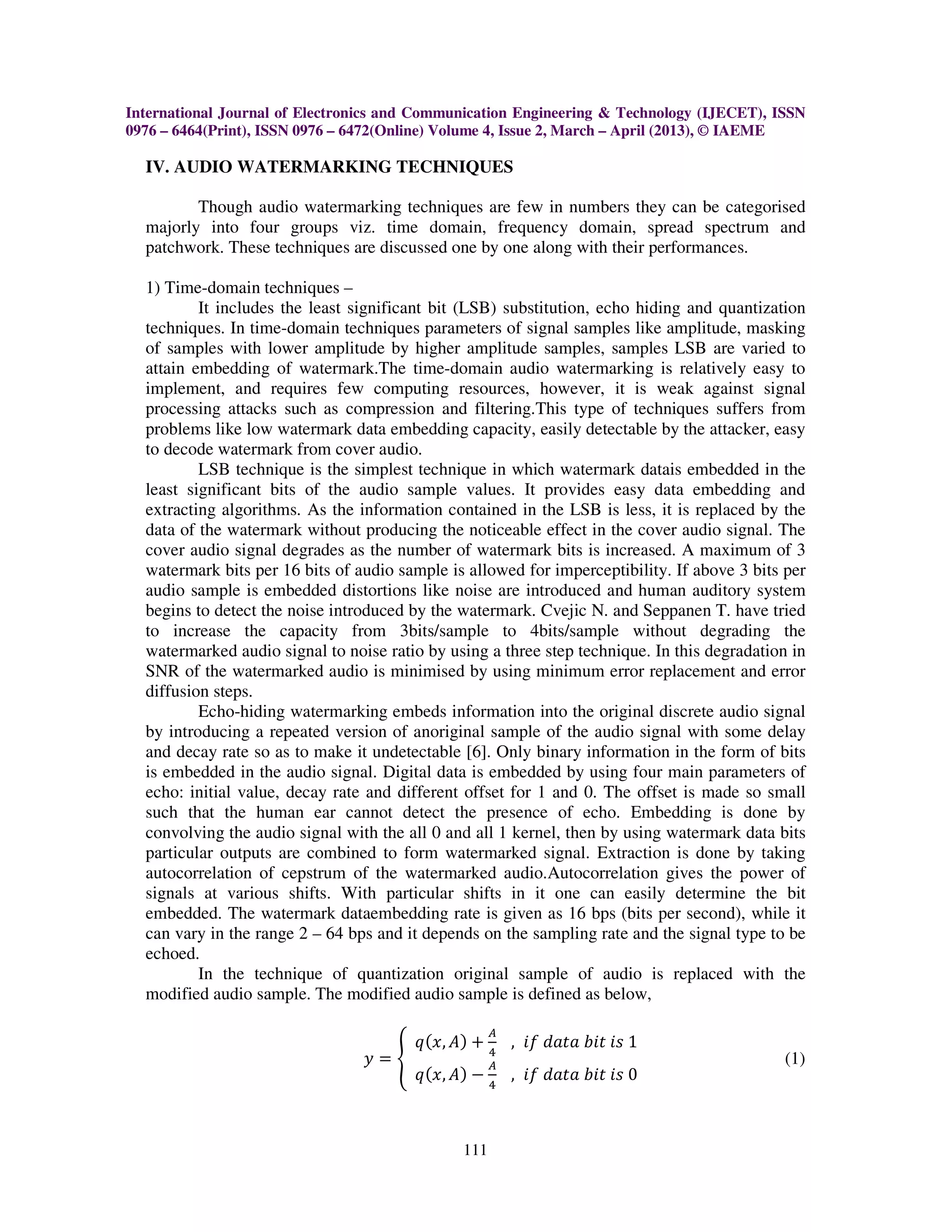 Digital Audio Watermarking Applications Pdf