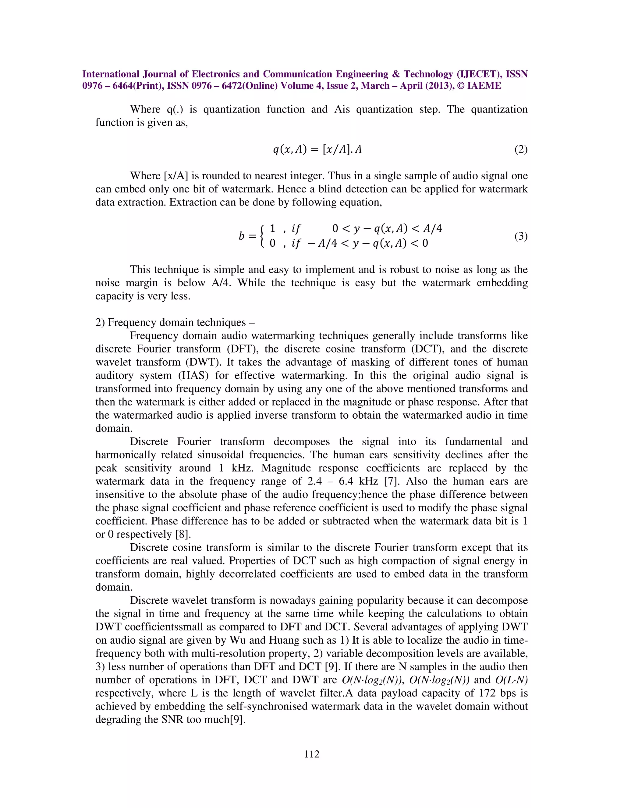 Digital Audio Watermarking Applications Pdf