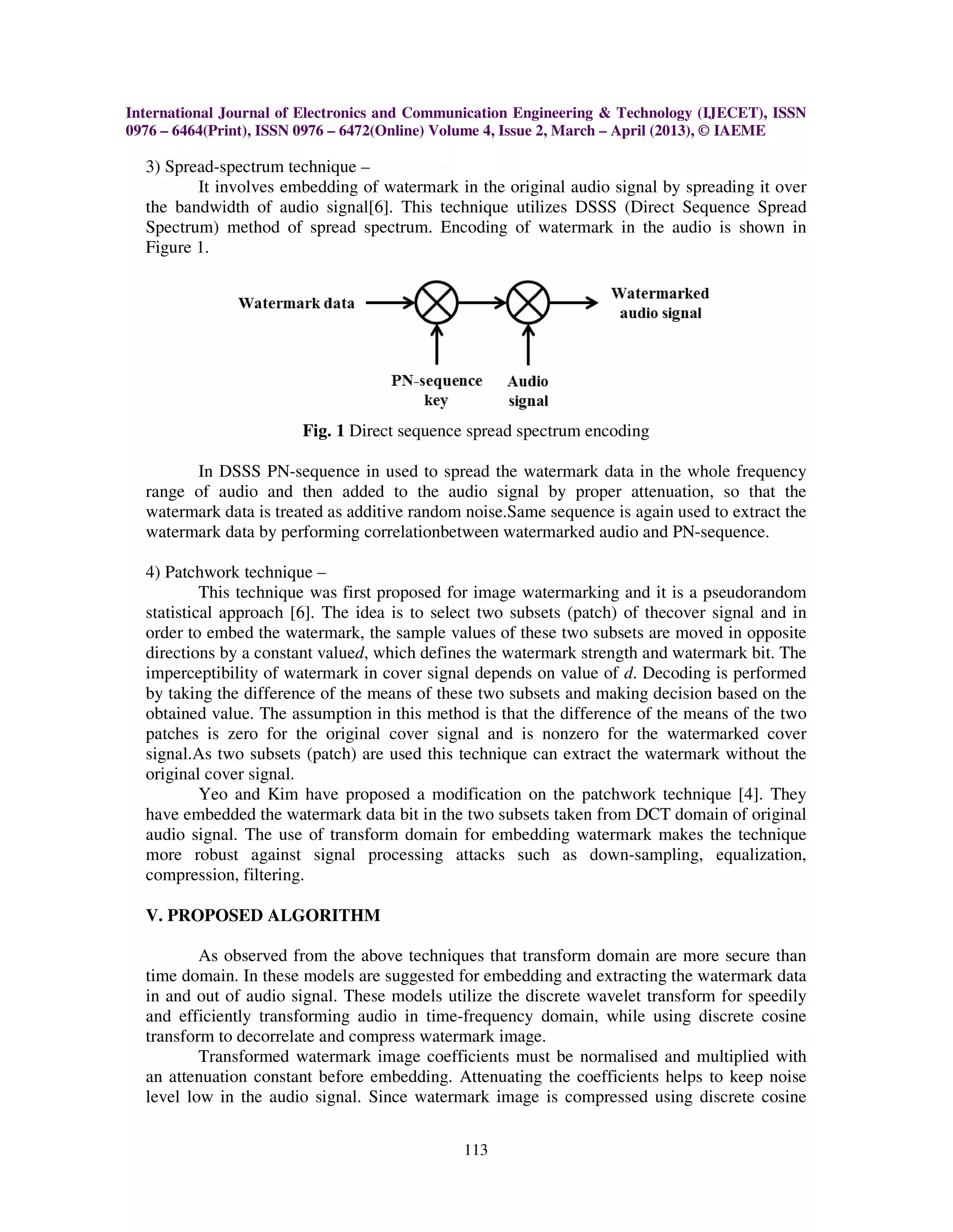 Digital audio watermarking applications | PDF