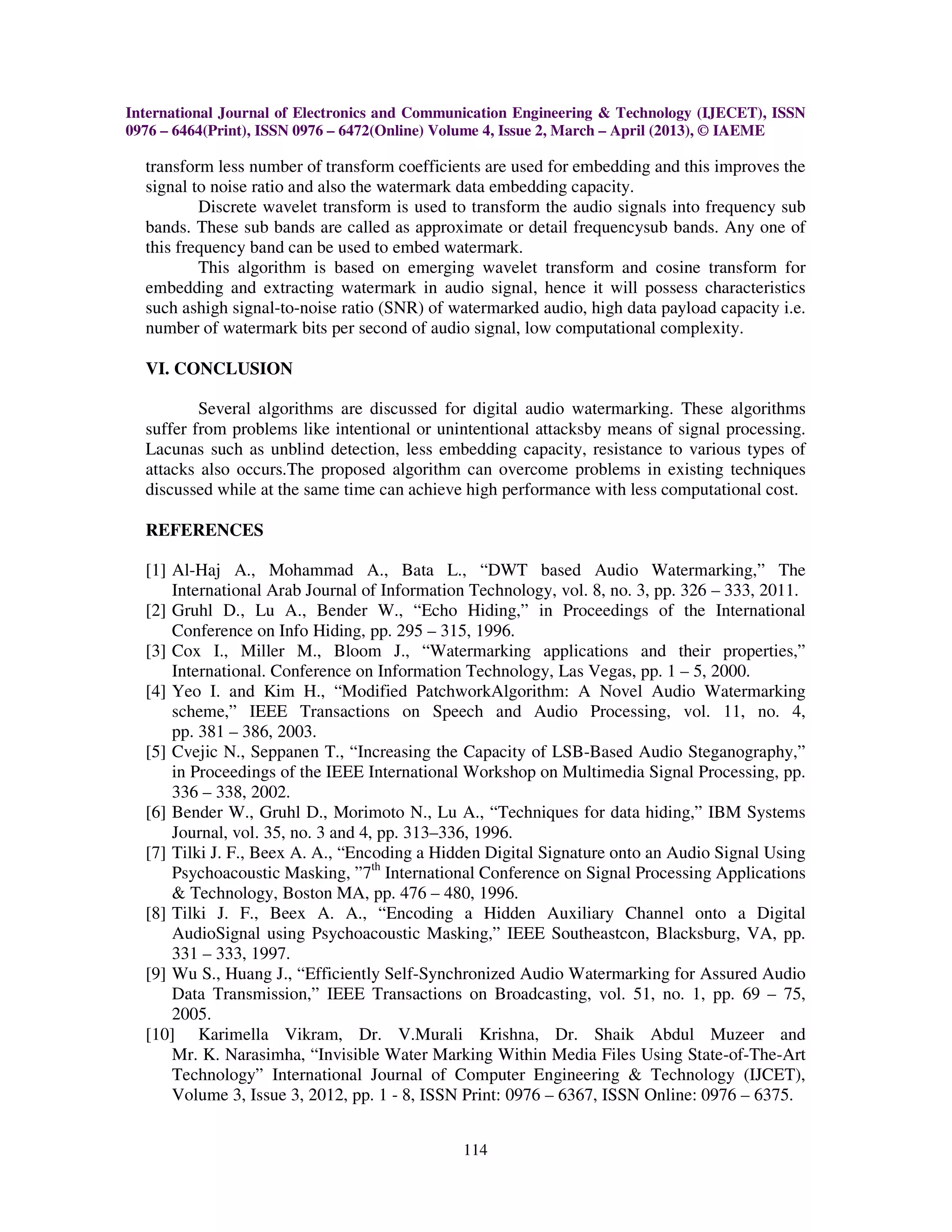 Digital audio watermarking applications | PDF