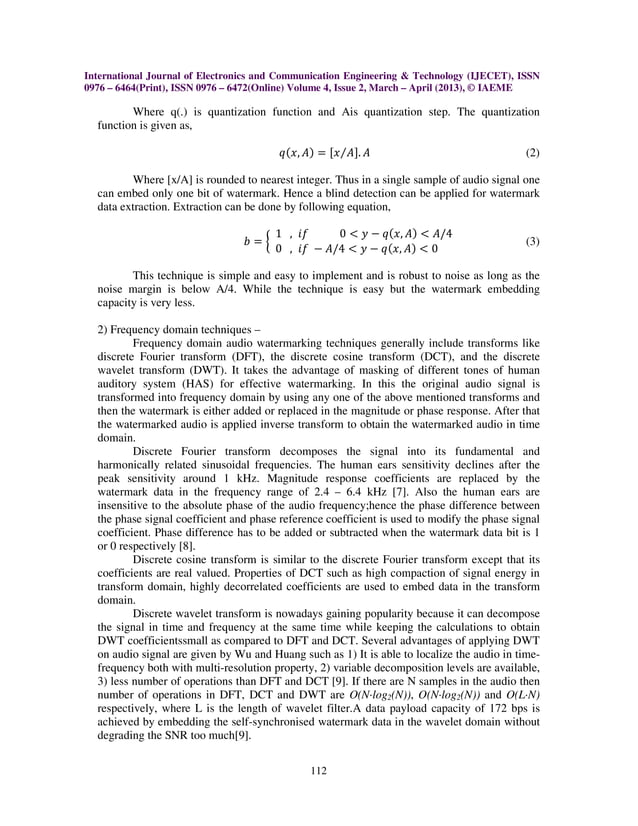 Digital audio watermarking applications | PDF