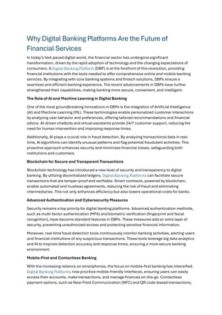 Digital Banking Platforms: A Market Analysis | PDF